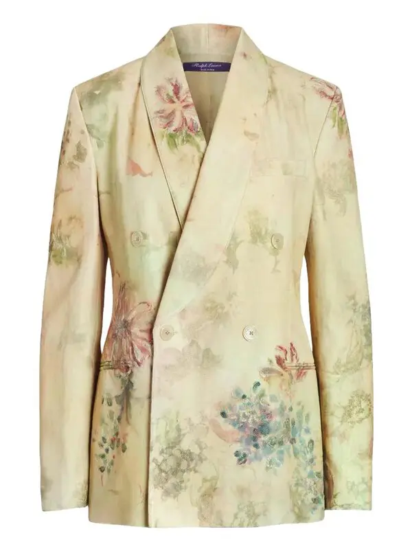 Ralph Lauren Floral Double-breasted Blazer - Neutrals