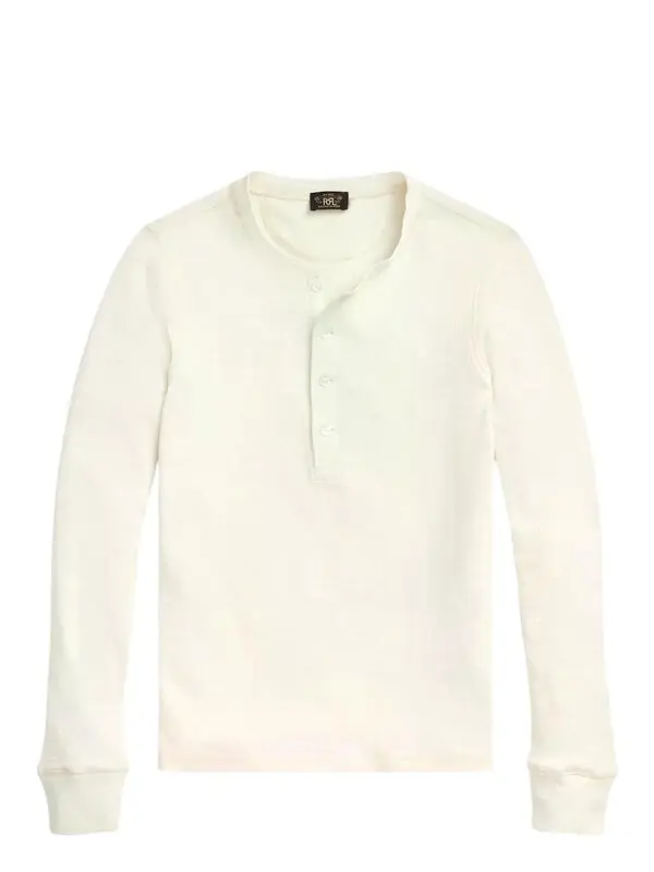 Ralph Lauren Long-sleeved Waffle Knit T-shirt - White