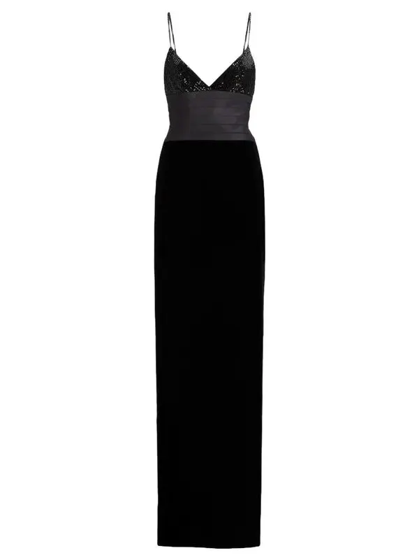 Ralph Lauren Sequin V-neck Maxi Dress - Black
