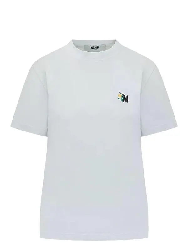 MSGM Graphic Print Crewneck T-shirt - White