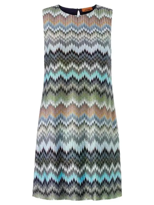 Missoni Chevron-pattern Mini Dress - Blue