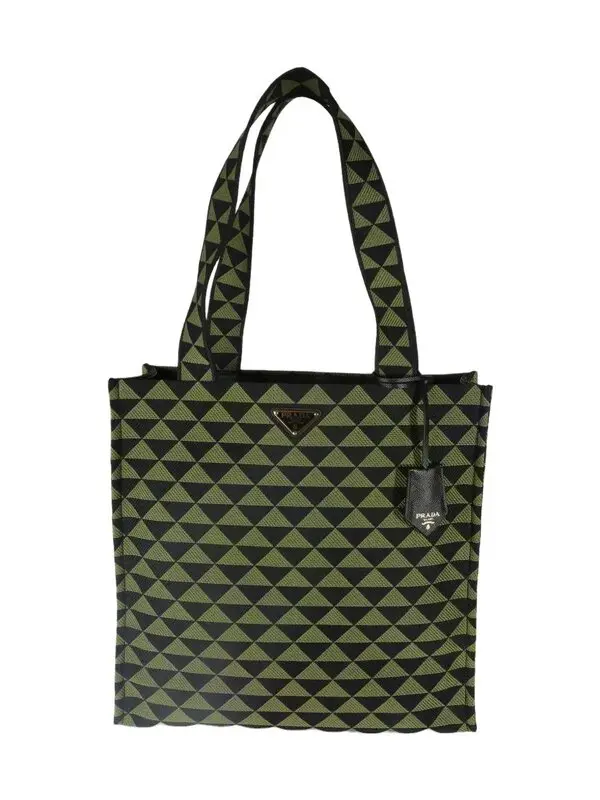 Prada Triangolo Symbole Tote Bag - Green