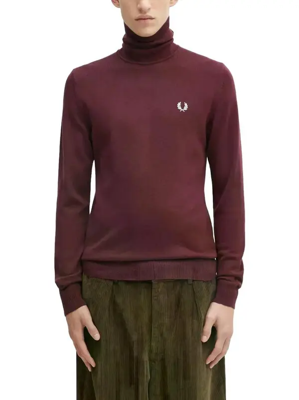 Fred Perry Logo-embroidered Turtleneck Sweater - Red