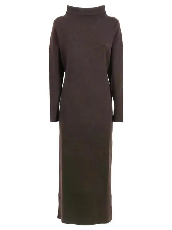 P.a.r.o.s.h Turtleneck Midi Dress - Brown