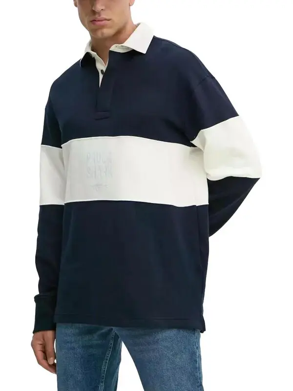 Paul & Shark Logo Long-sleeves Polo Shirt - Blue