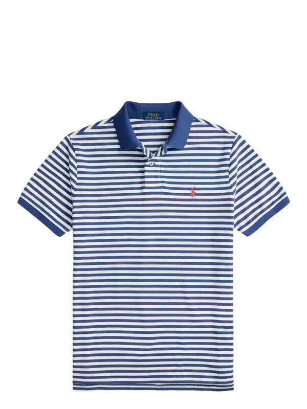 Polo Ralph Lauren Striped Pique Polo Shirt - White