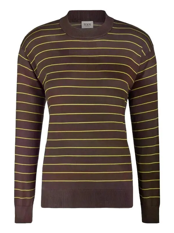 TOD'S Long-sleeve Striped Sweater - Brown
