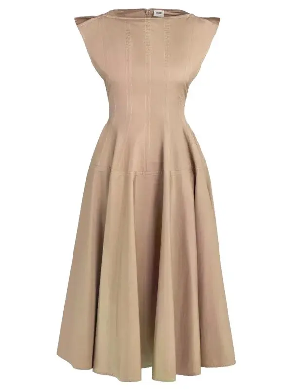 TOD'S A-line Midi Dress - Neutrals