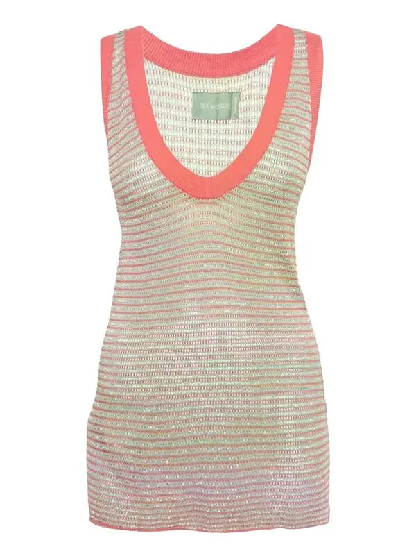 Zadig&Voltaire Lurex Fishnet Knit Top - Pink