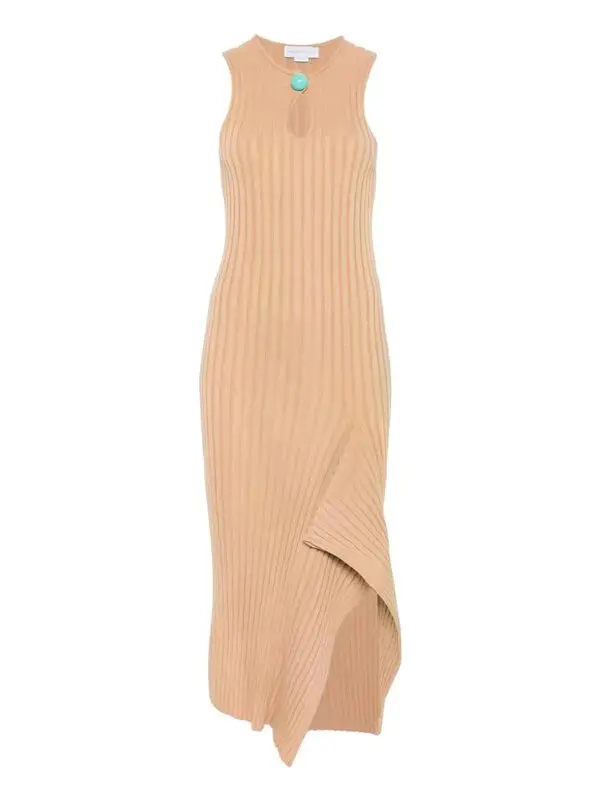 Stella McCartney Asymmetric Ribbed Vest - Neutrals