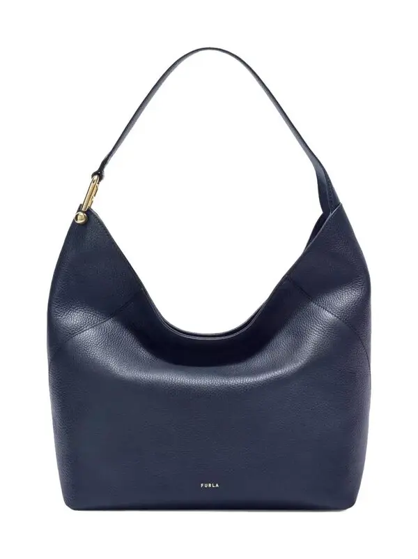 Furla Lara Large Textured Shoulder Bag - Blue