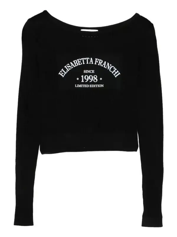 Elisabetta Franchi Open-work Sweater - Black
