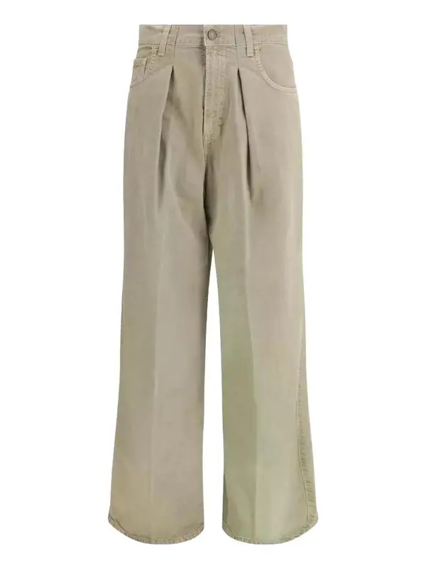 HAIKURE Pleated Wide-leg Jeans - Neutrals