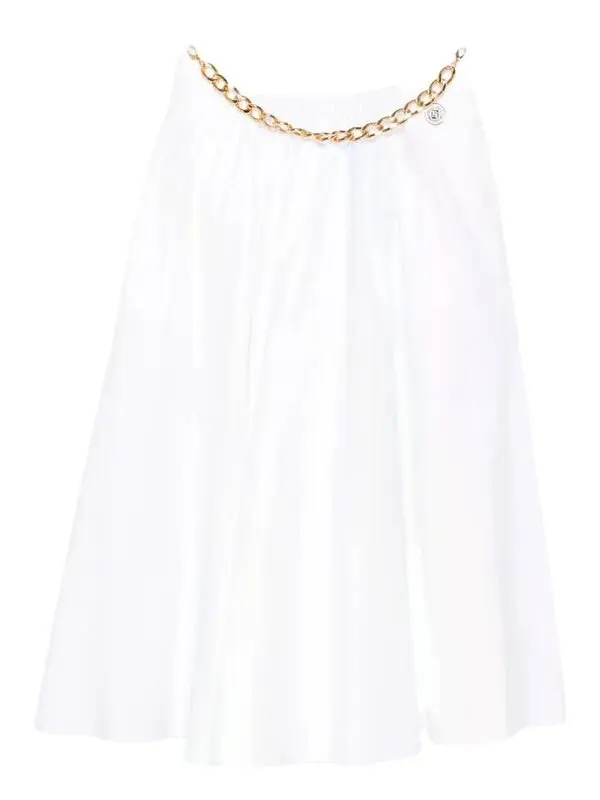 Elisabetta Franchi Chain-detail Midi Skirt - White