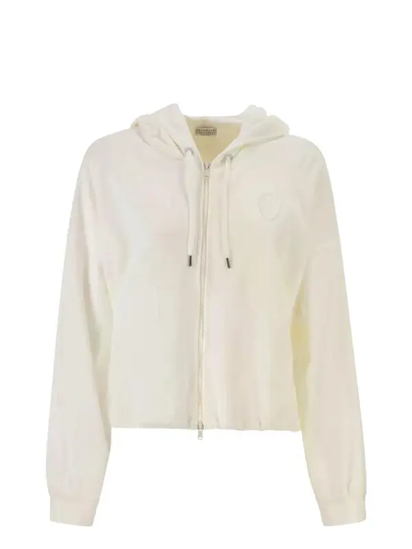 Brunello Cucinelli Cotton Jersey Zip-up Hoodie - Neutrals