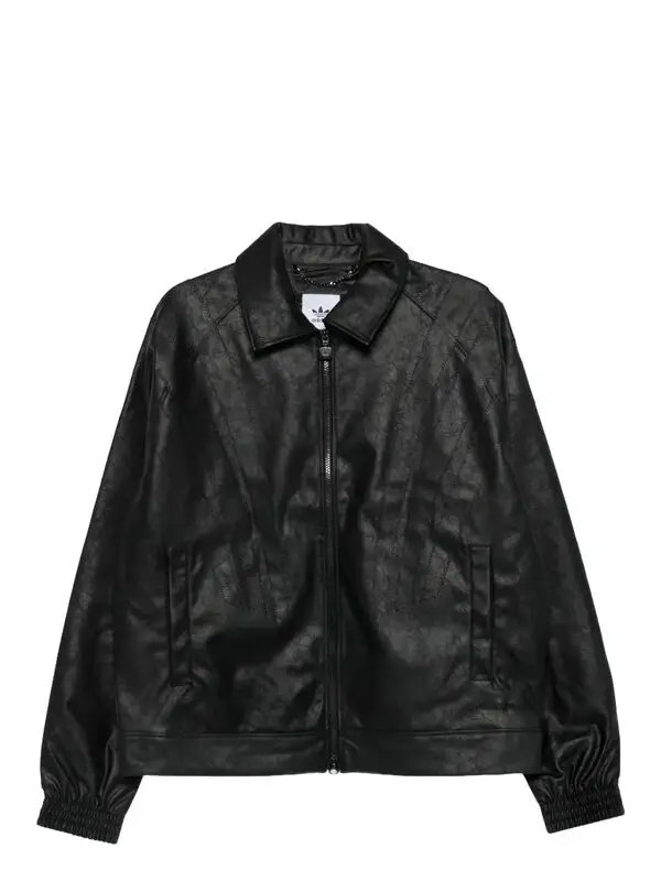 Adidas Santiago Pleather Zip-up Biker Jacket - Black