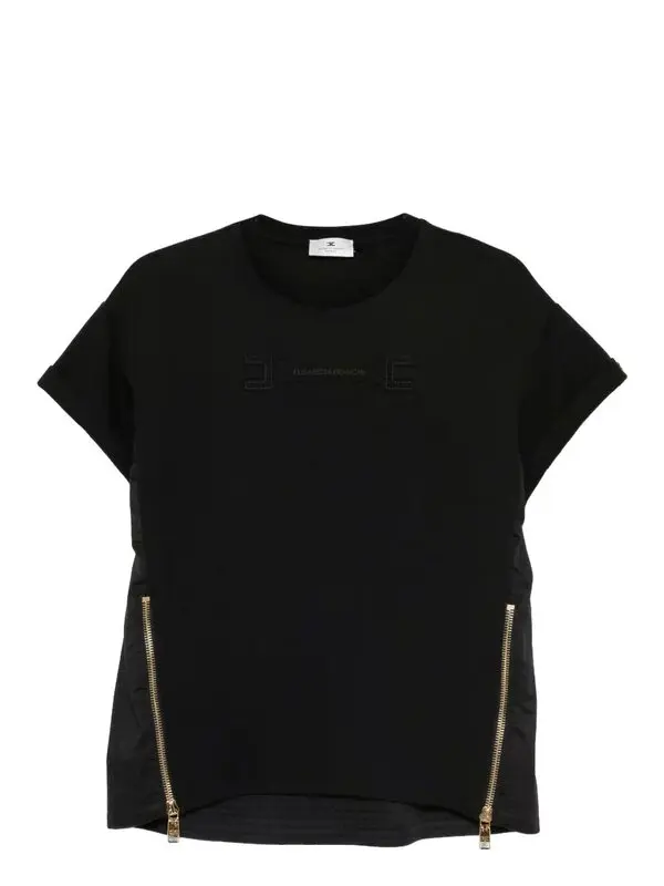 Elisabetta Franchi Zip-detail T-shirt - Black