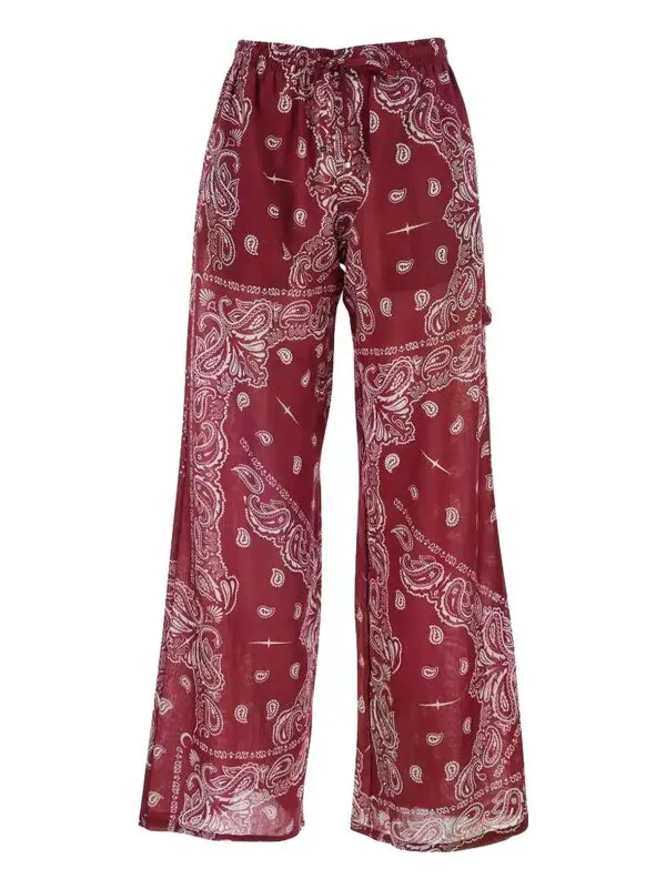 VENUJA Bandana-print Drawstring Trousers - Red