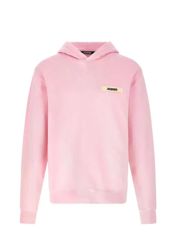 Jacquemus Logo-patch Dropped-shoulder Hoodie - Pink