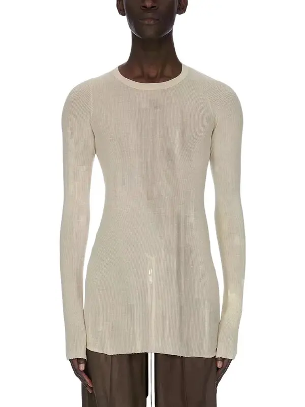 Rick Owens Rib Ls T-shirt - Neutrals