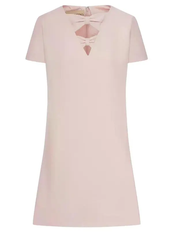 Valentino Garavani V-neck Bow-detail Midi Dress - Pink