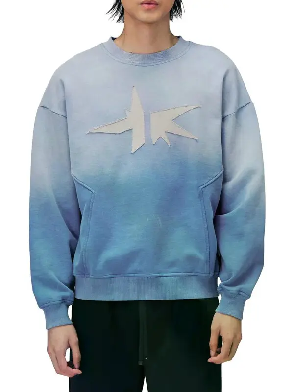 OFF DUTY Logo Appliqué Gradient Sweater - Blue
