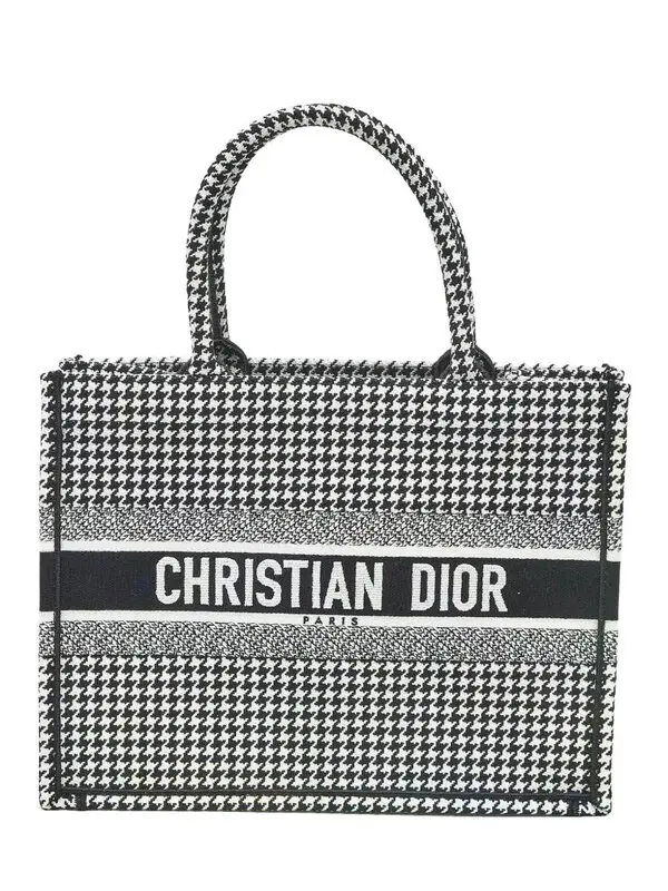 Dior Book Houndstooth Tote - White