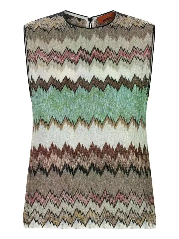Missoni Zigzag Crew Neck Top - Neutrals