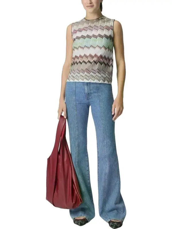 Missoni Zigzag Crew Neck Top - Neutrals