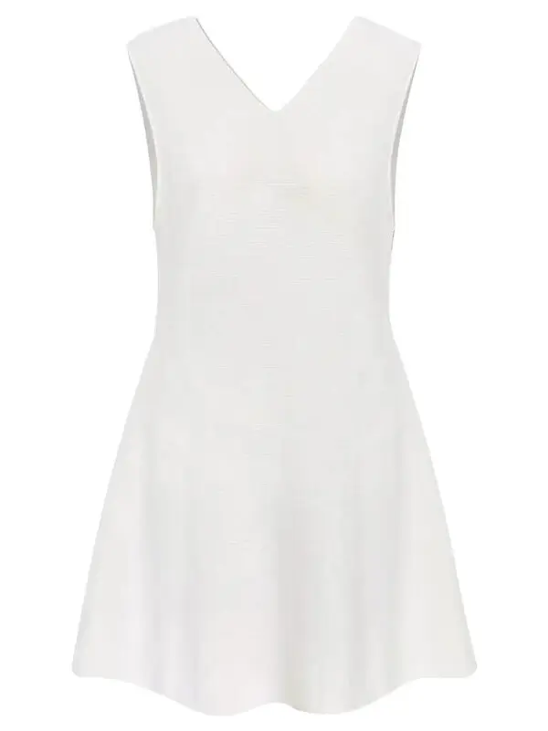 LISA YANG Nyna V-neck Mini Dress - Neutrals