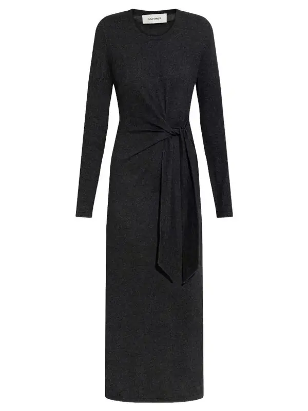 LISA YANG Alayne Long-sleeve Midi Dress - Grey