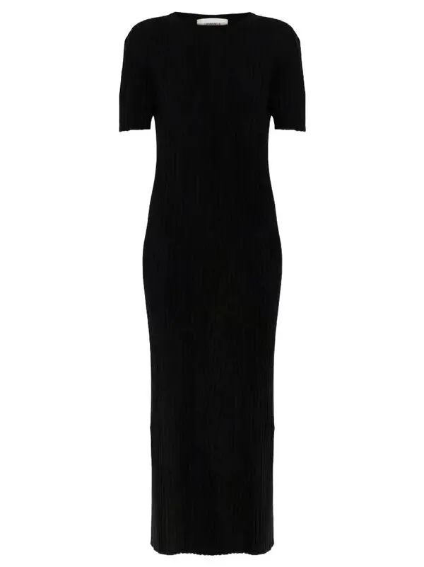 LISA YANG Isabela Ribbed Midi Dress - Black