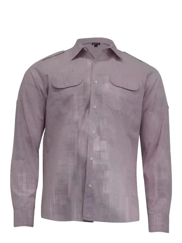 Theory Plaid Button-down Tailored Fit Shirt - Pink