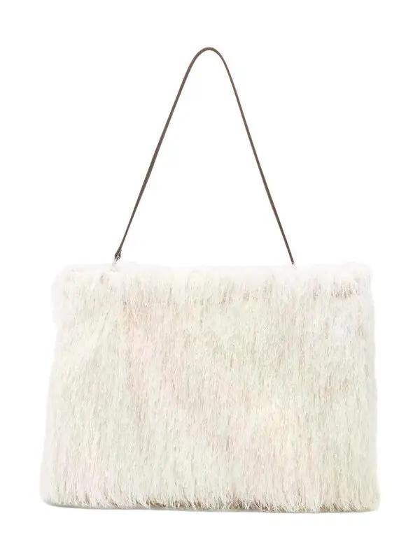 ALYSI Fringed Shoulder Bag - Neutrals