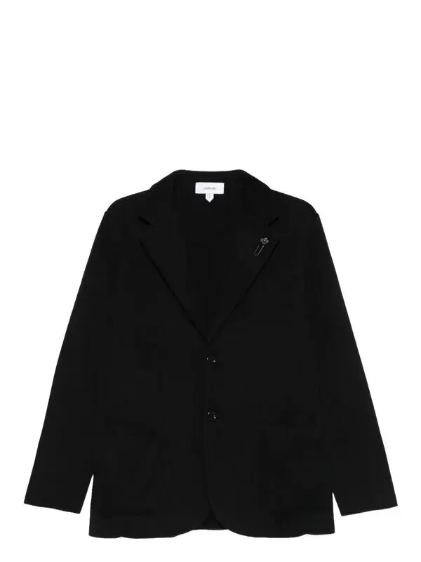 LARDINI Notched Patch-pocket Jacket - Black