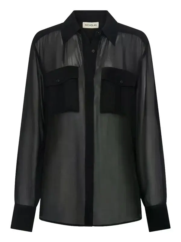 NICHOLAS Shirt With Chest Pockets - Black