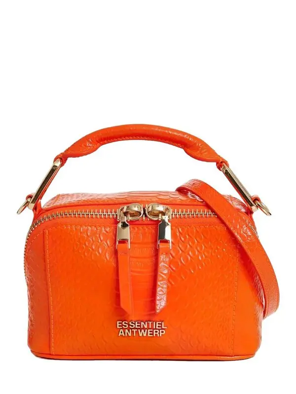 Essentiel Antwerp Croco-effect Zipped Tote Bag - Orange