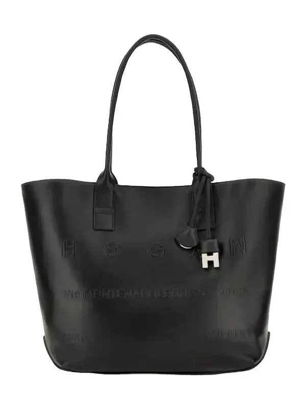Hogan Address Embossed Tote - Black