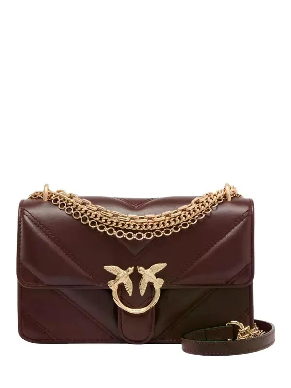 Pinko Mini Love Bag One Chevron Quilted Shoulder Bag - Brown