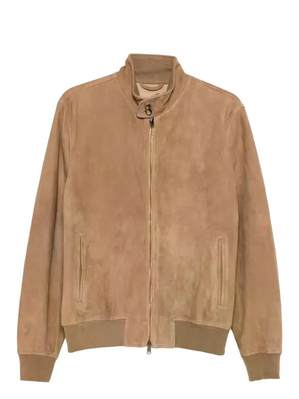 Boglioli Suede Zip-up Bomber Jacket - Brown