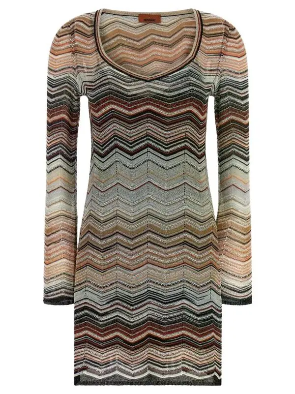 Missoni Chevron Sequin Appliqué Mini Dress - Neutrals