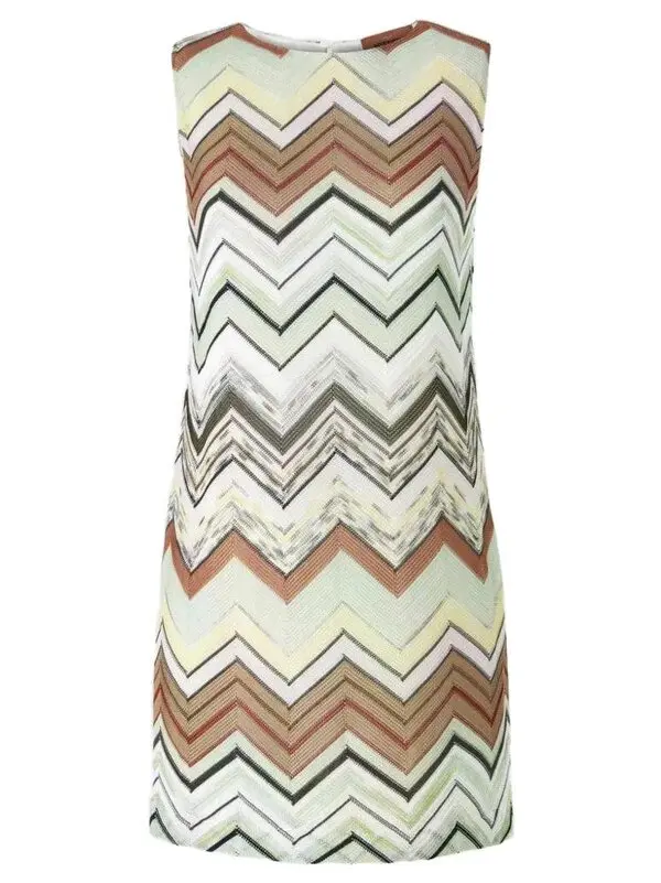 Missoni Zigzag-pattern Sleeveless Mini Dress - Green