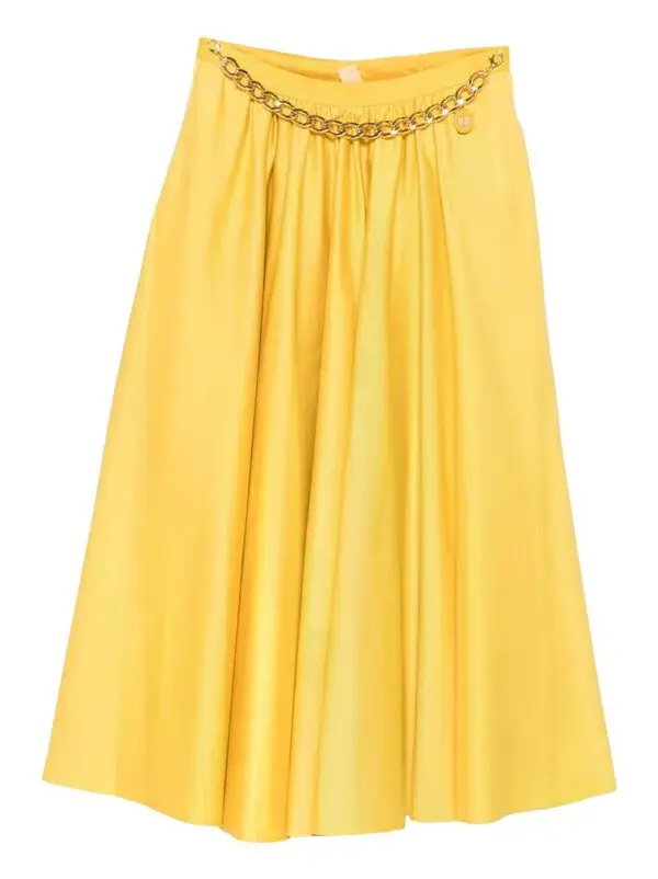 Elisabetta Franchi Chain-detail Midi Skirt - Yellow