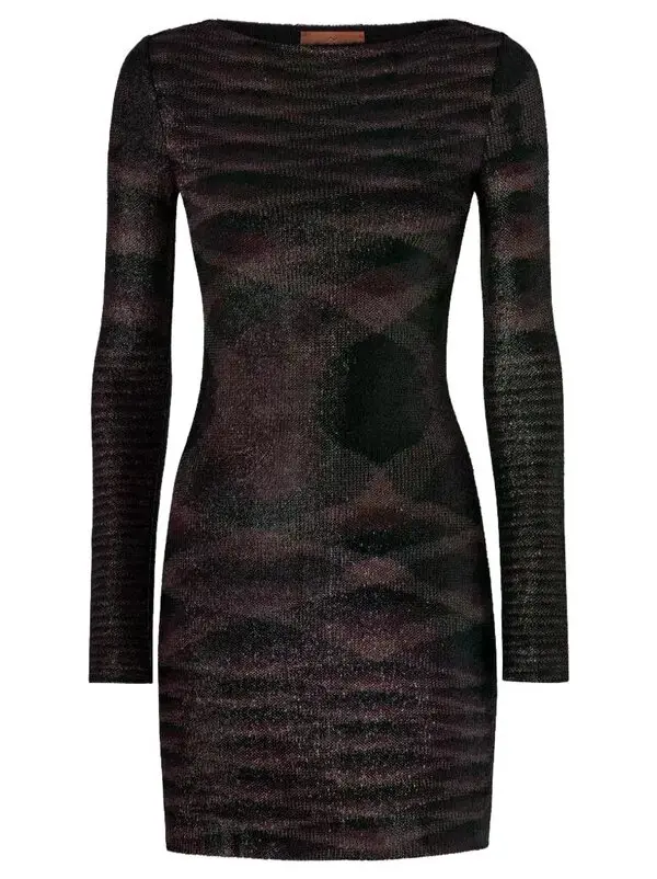 Missoni Long-sleeve Textured Mini Dress - Brown