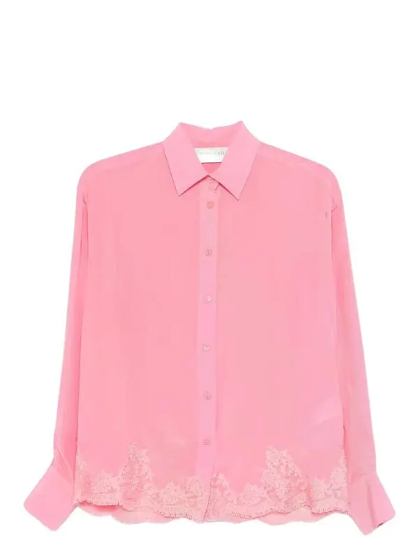 ERMANNO FIRENZE Lace Trim Shirt - Pink