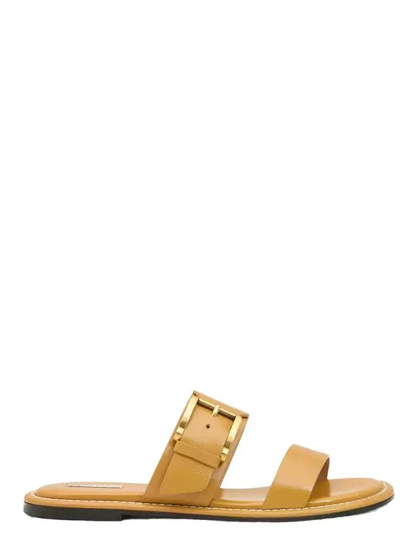 Ami Buckle-detail Flat Sandals - Brown