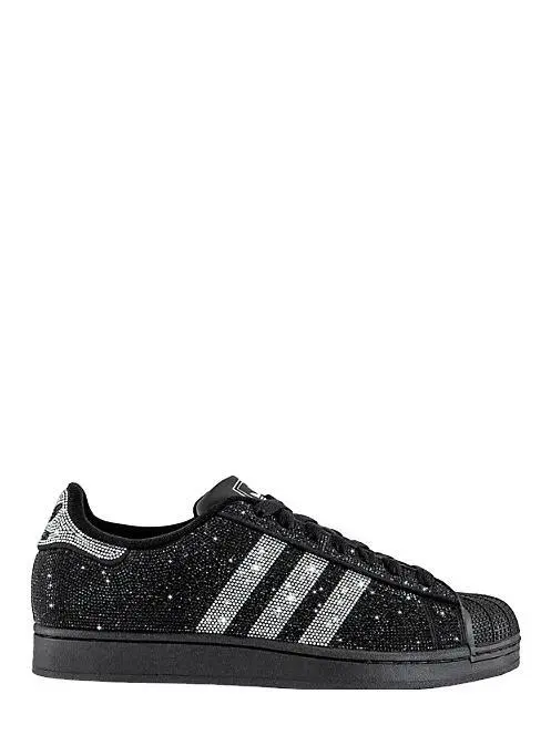 Adidas Superstar Ii Crystal-embellished Trainers - Black Silver  Metallic O