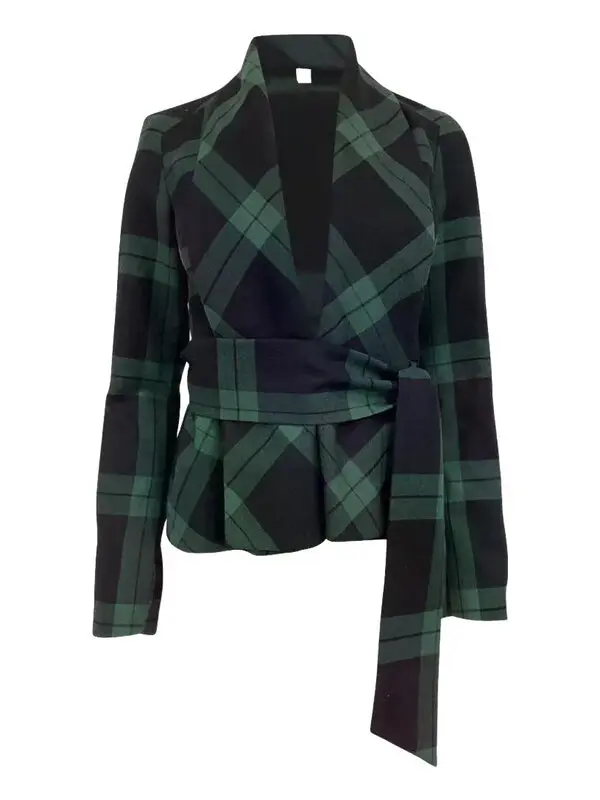 Diane Von Furstenberg Checked Belted Jacket - Black