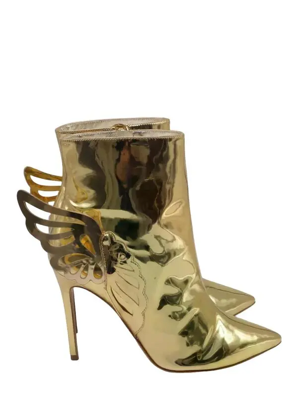 SOPHIA WEBSTER Pointed-toe Wings Ankle Boots - Gold