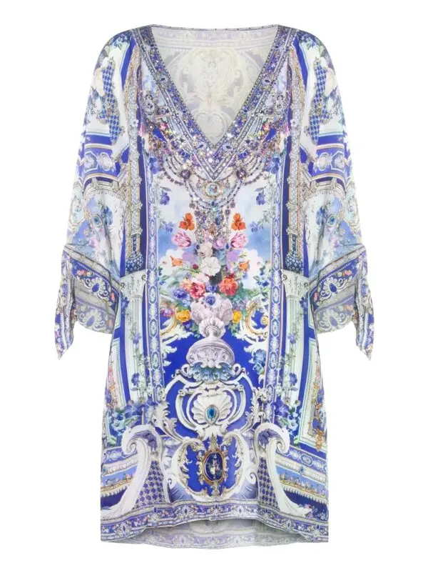 Camilla V-neck Kaftan - Blue